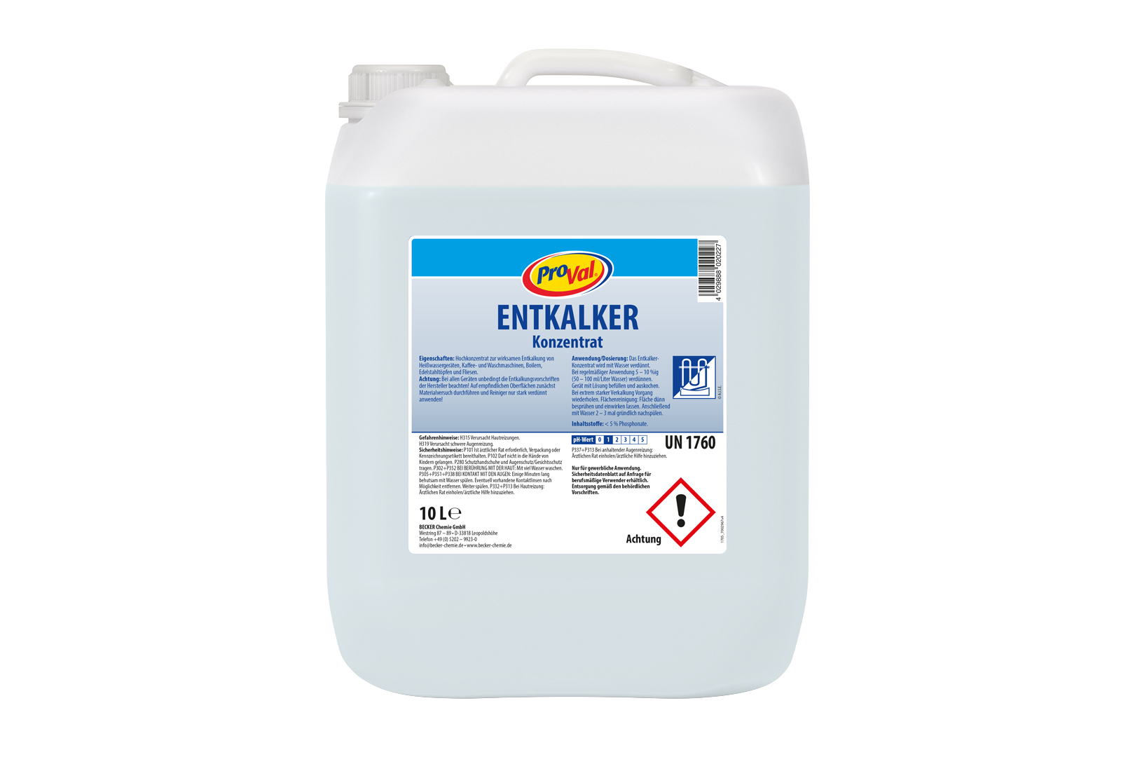 Proval Entkalker für Heißwassergeräte und Spülmaschinen Konzentrat 10l Kanister | RMKL0010